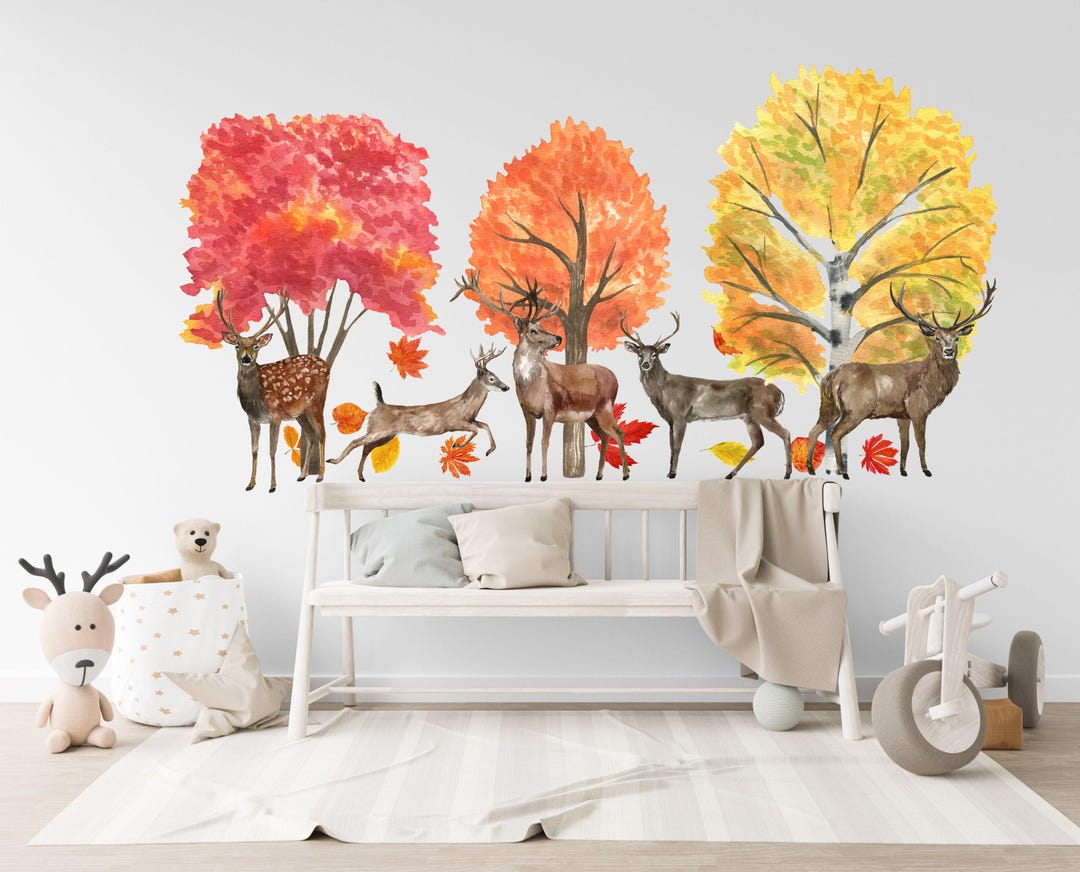 Watercolor Woodland Animal Wall Decals, Nursery Decor - Etsy
