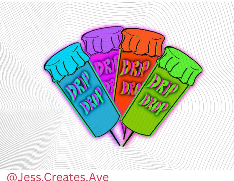 Drip Drop Push Pop Ice Cream PNG, SVG, DTF Transfer, Design, Screen ...