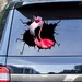 Flamingo Flower Vinyl Decal for Car, Funny Pink Flamingo Bumper Sticker ...
