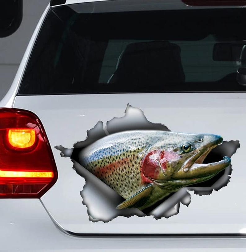 Rainbow Trout Vinyl Decal for Car, Animal Sticker, Rainbow Trout Vinyl ...