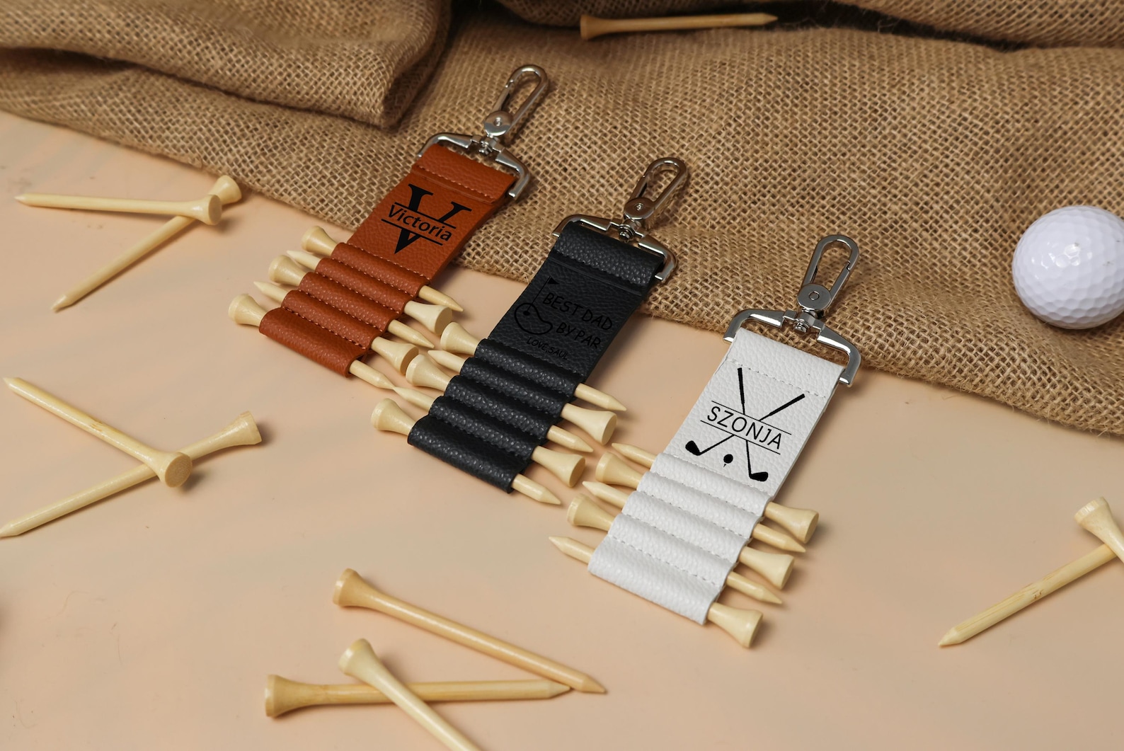 Engraved Leather Golf Bag Tags, Custom Golf Accessories, Groomsmen ...