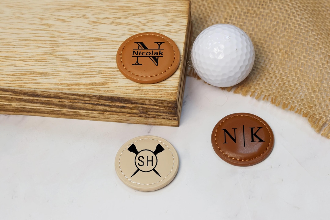 Personalized Golf Ball Markers, PU Leather Custom Golf Ball Markers ...