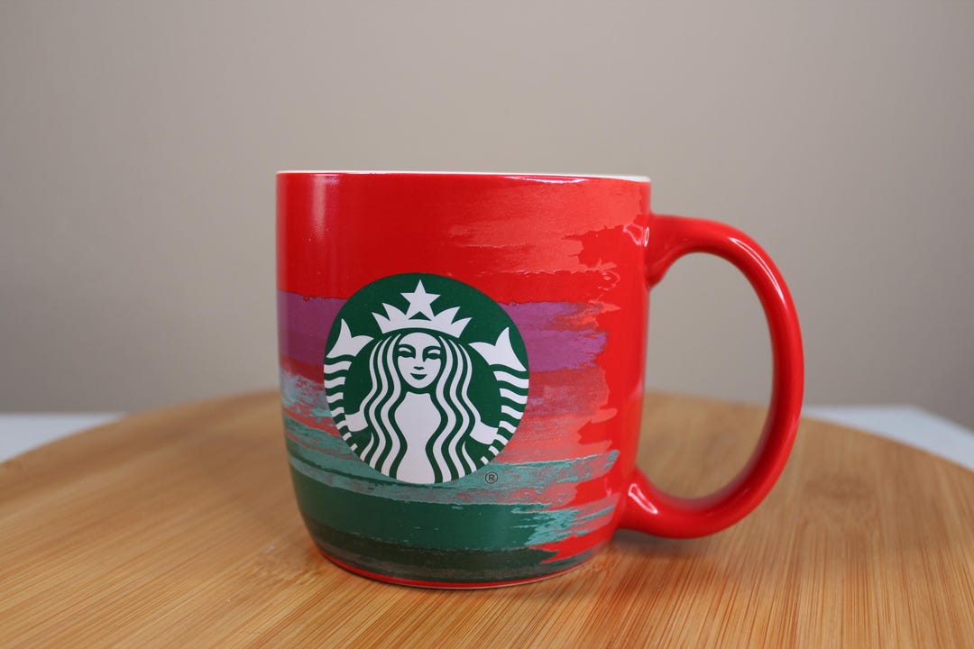 Novelty Starbucks Logo Red Green Purple Coffee Mug, Large 18oz. - Etsy