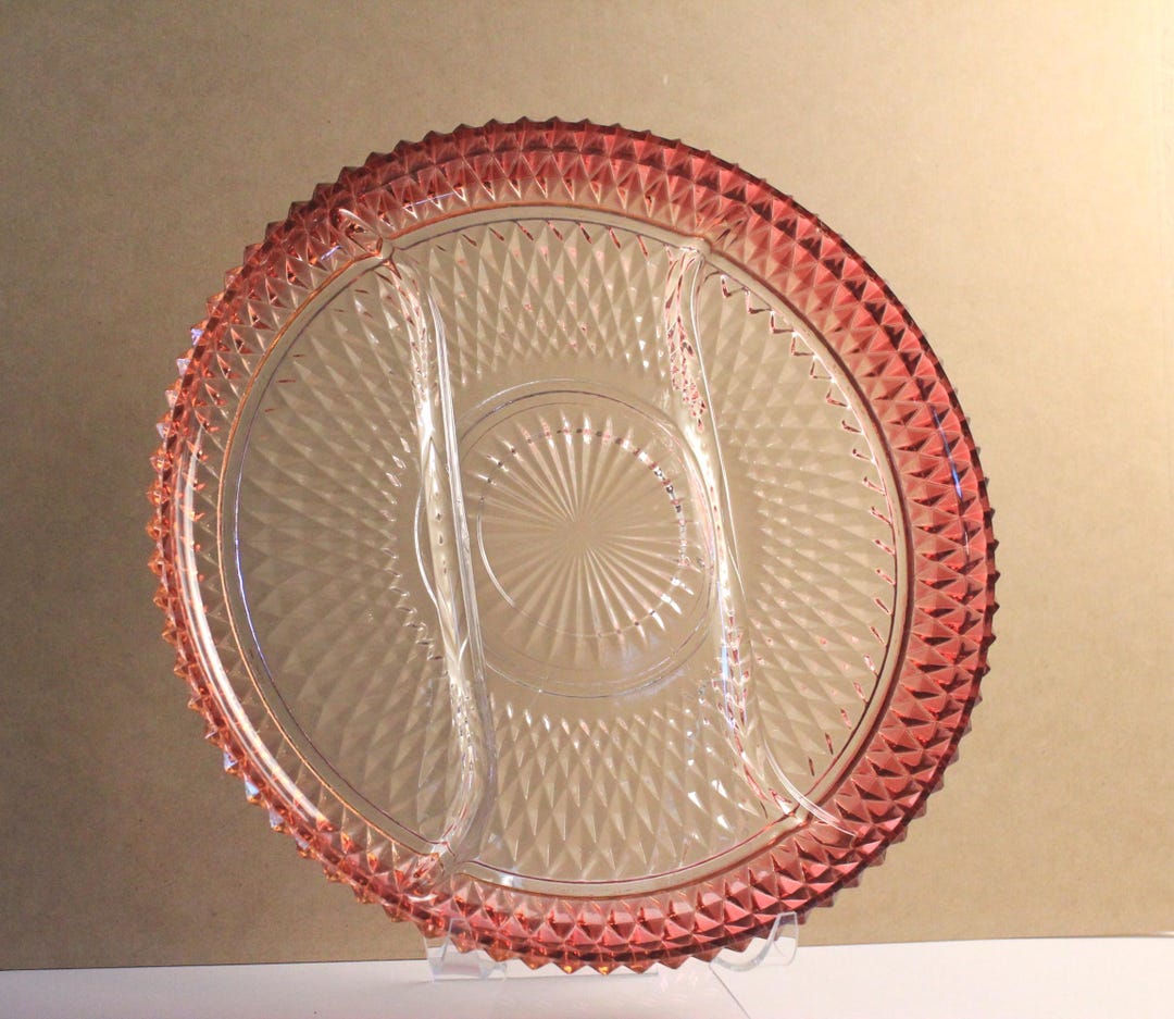 Vintage Indiana Glass Ruby Red Flash Diamond Party Platter 12 Inch - Etsy
