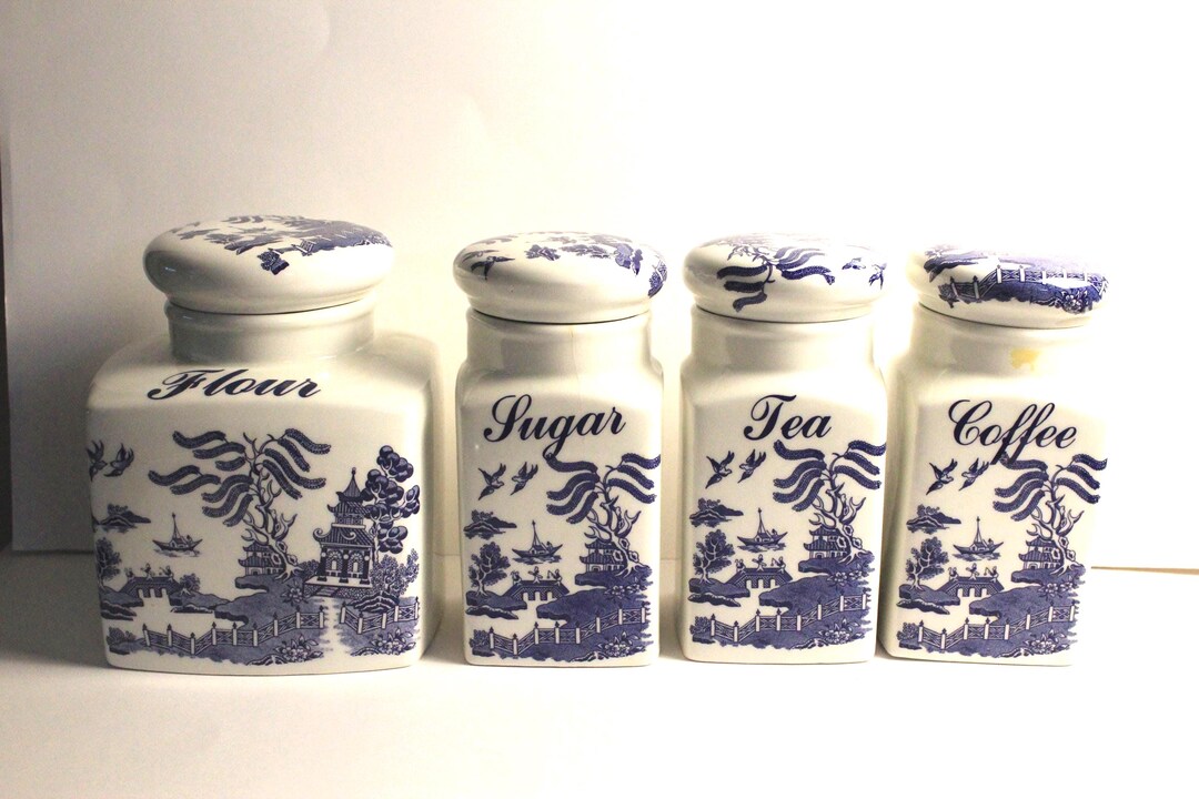 Vintage Blue Willow by Regal Set of Four Canisters - Etsy
