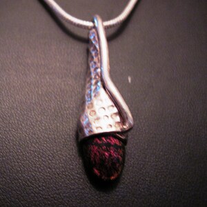 Red Dichroic Glass and Fine Silver Pendant With Sterling Chain - Etsy