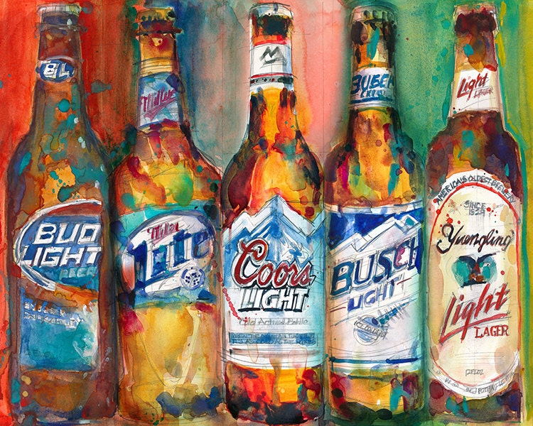 Combo Lite Light Beer Bottle Art Print - Etsy