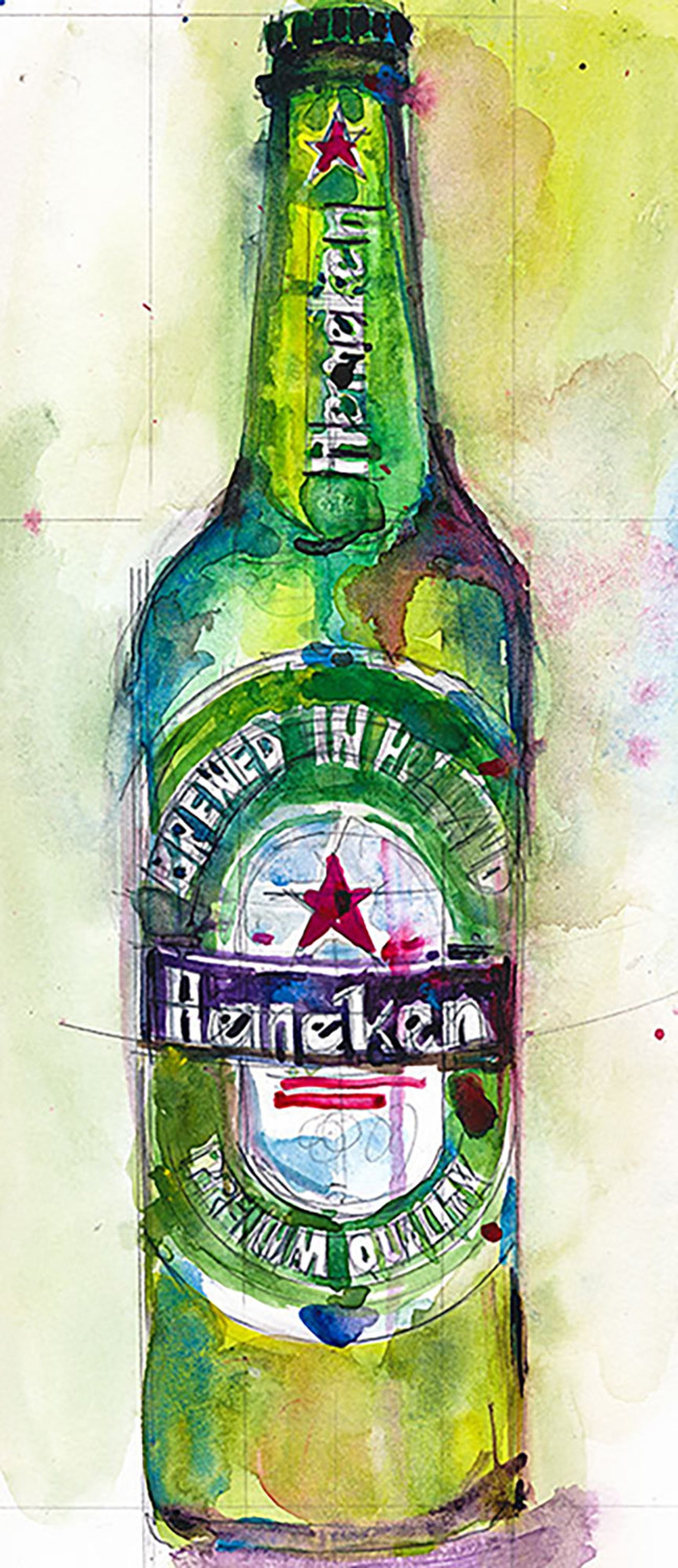 Heineken Beer Original Watercolor Archival Print Or Giclee Etsy