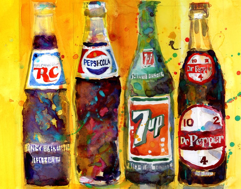 Vintage Soda Pop Kitchen Bar Art Print - Etsy