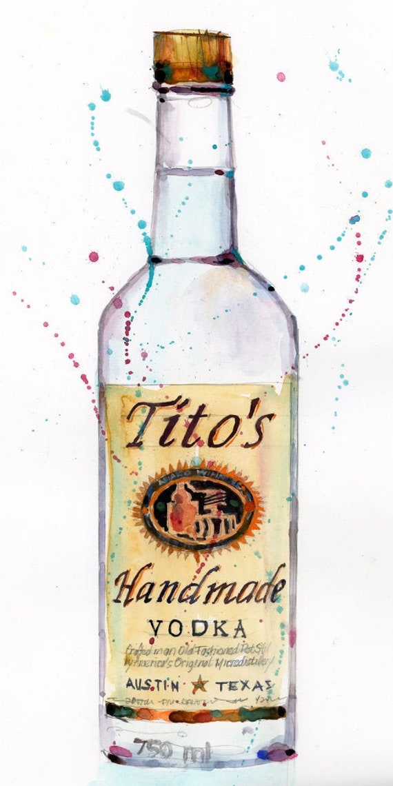 Titohandmade Vodka Art Print Giclee From Original Watercolor | Etsy