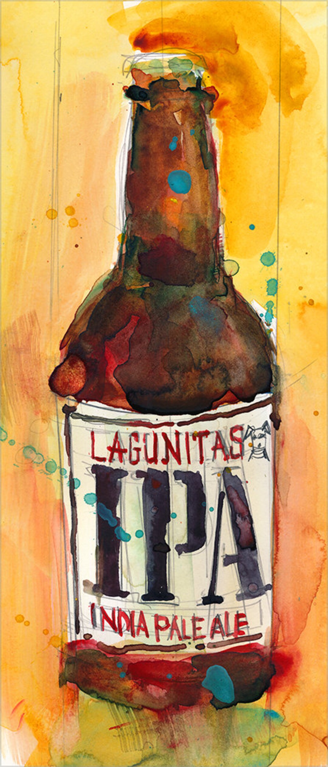 IPA Lagunitas Beer Art Print From Original Watercolor - Etsy
