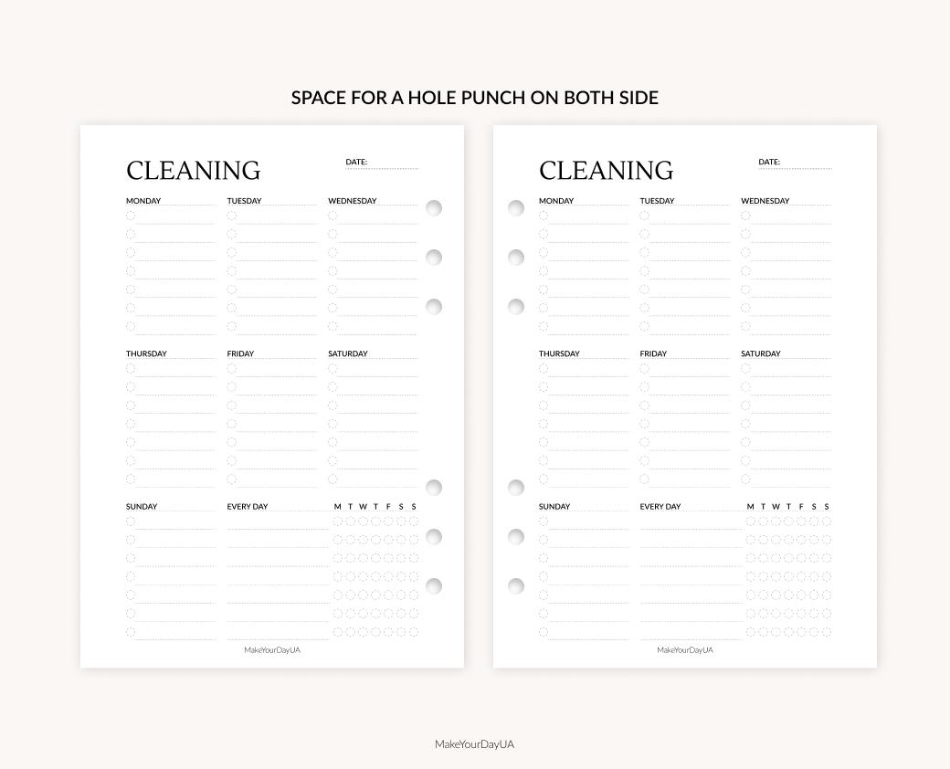 Cleaning Tracker | 7-day Weekly and Daily Cleaning Schedule | Printable ...