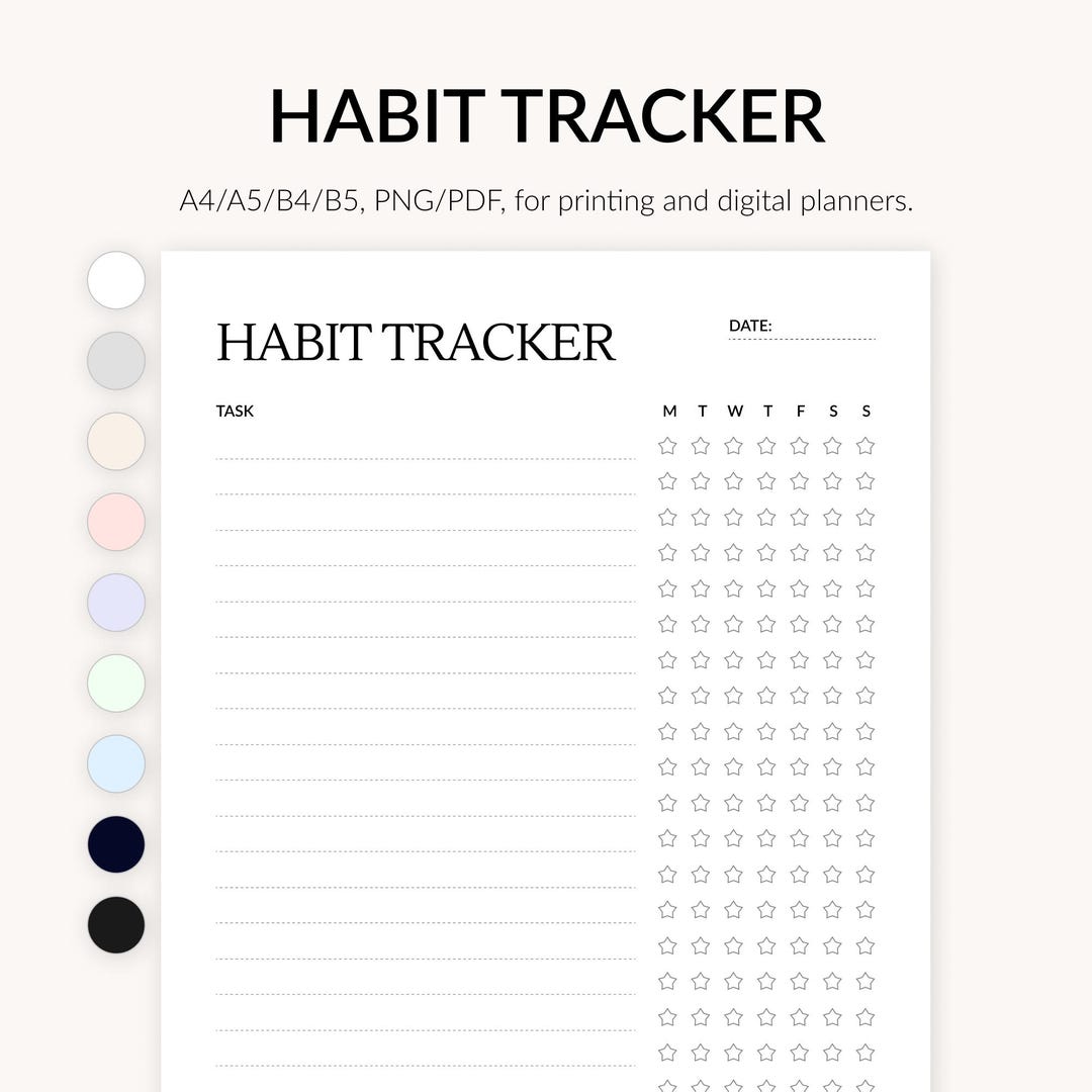 Habit Tracker | Weekly Printable and Digital Habit Planner | Track Your ...
