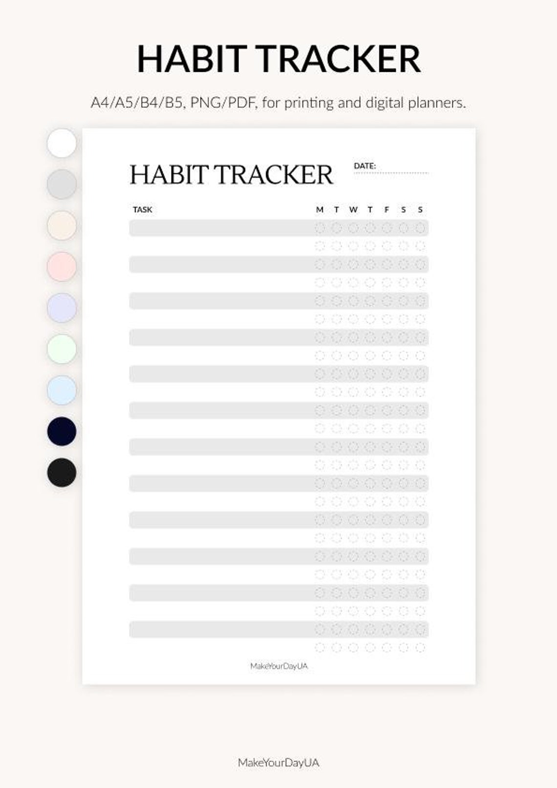 Habbit Tracker Weekly| Printable & Digital Wellness Tracker - Etsy