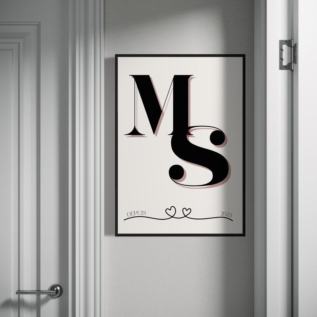 Personalized Letters Poster, Couple, Lovers, Valentine's Day - Etsy