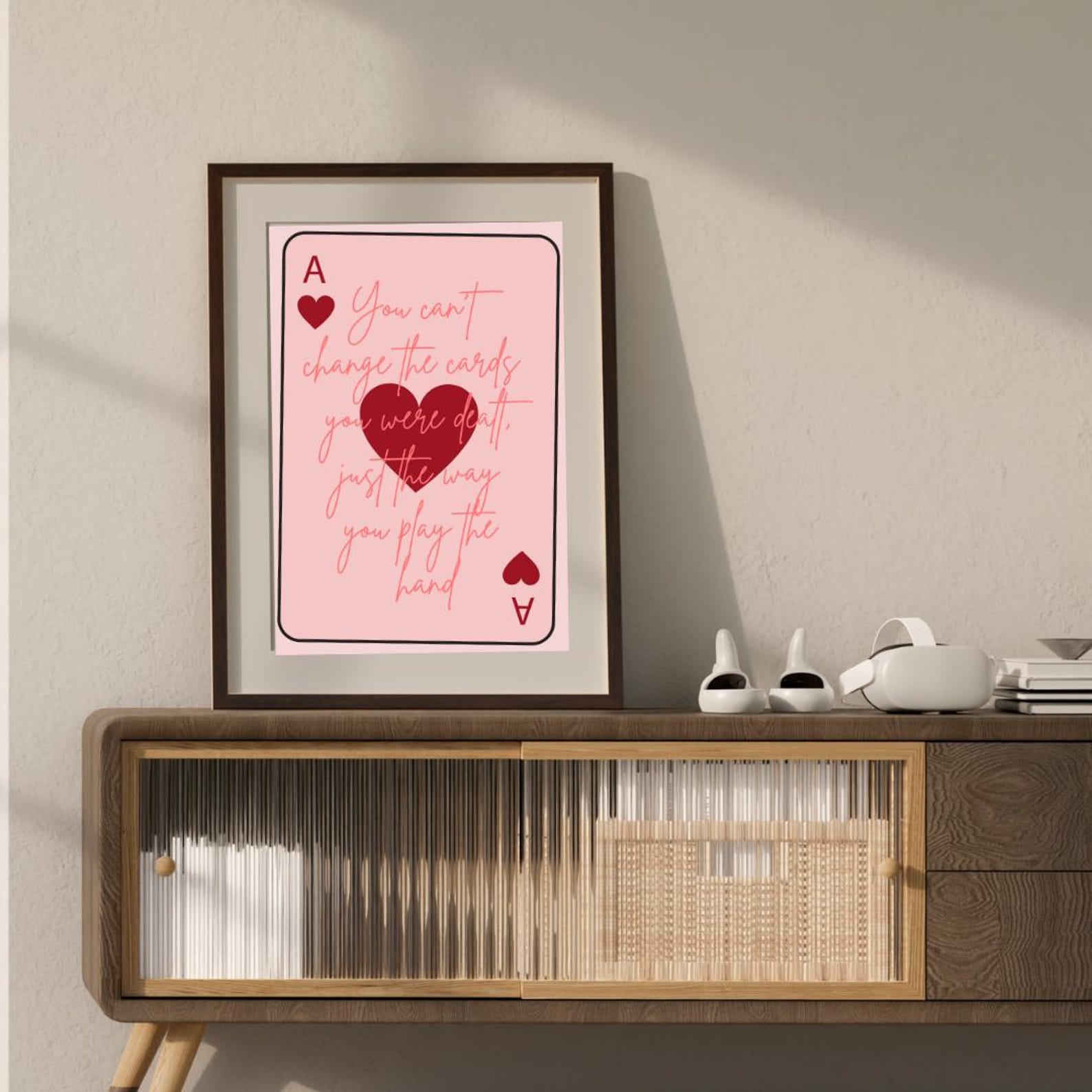 Wall Art Prints - Pink Ace Card Poster, Girly Decor for Dorm ...