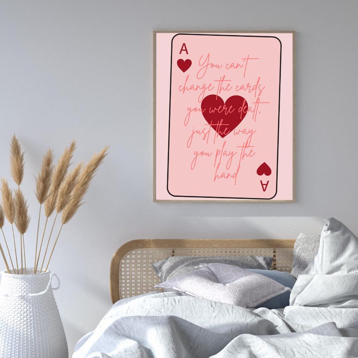Wall Art Prints - Pink Ace Card Poster, Girly Decor for Dorm ...