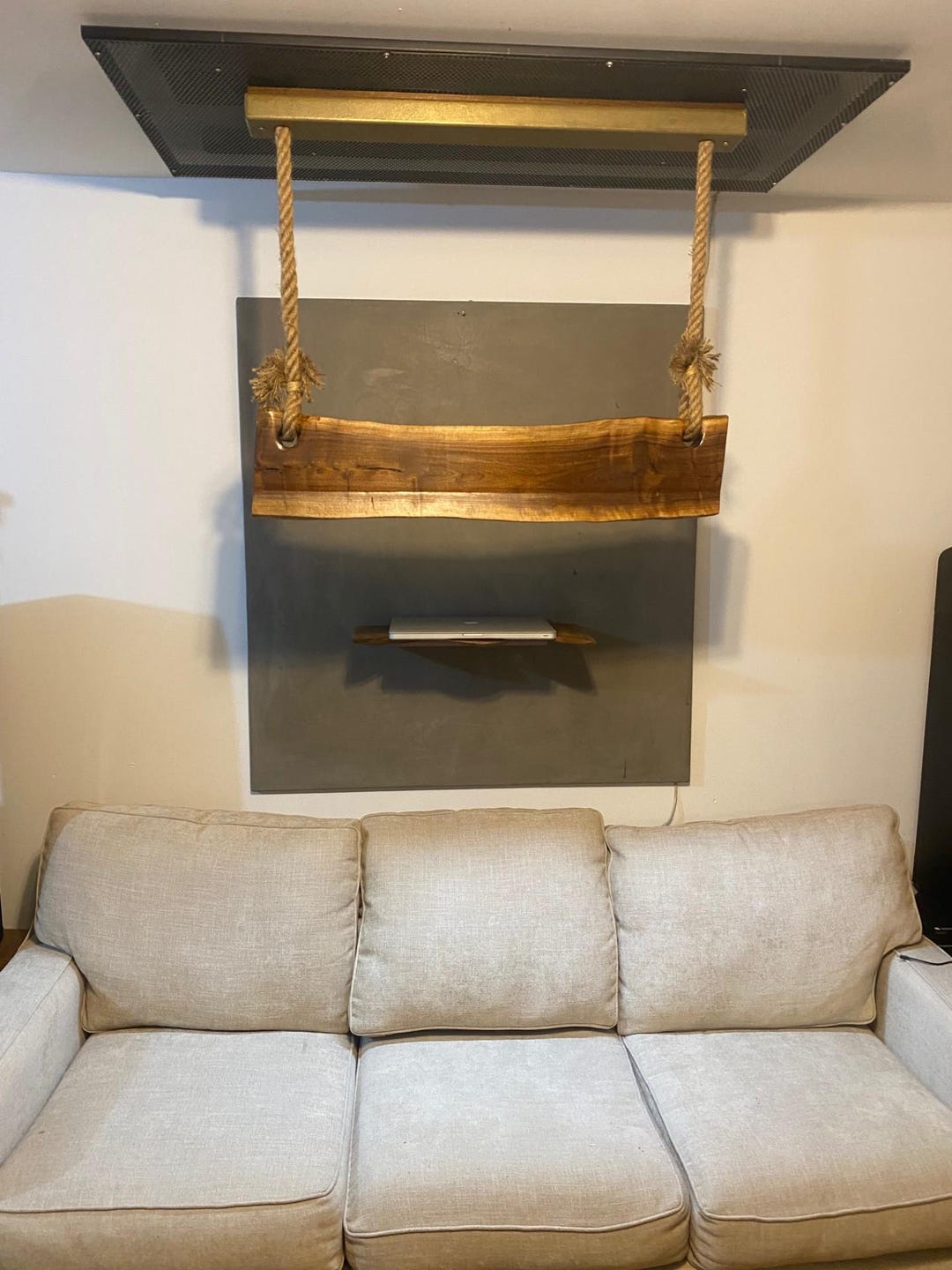 Live Edge Wood Slab Black Walnut Ceiling Lamp - Etsy