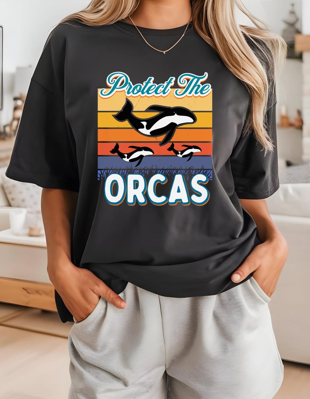 Protect the Orcas Unisex T-shirt, Comfort Colors Tee, Whale Conservation Shirt, Eco-friendly ...