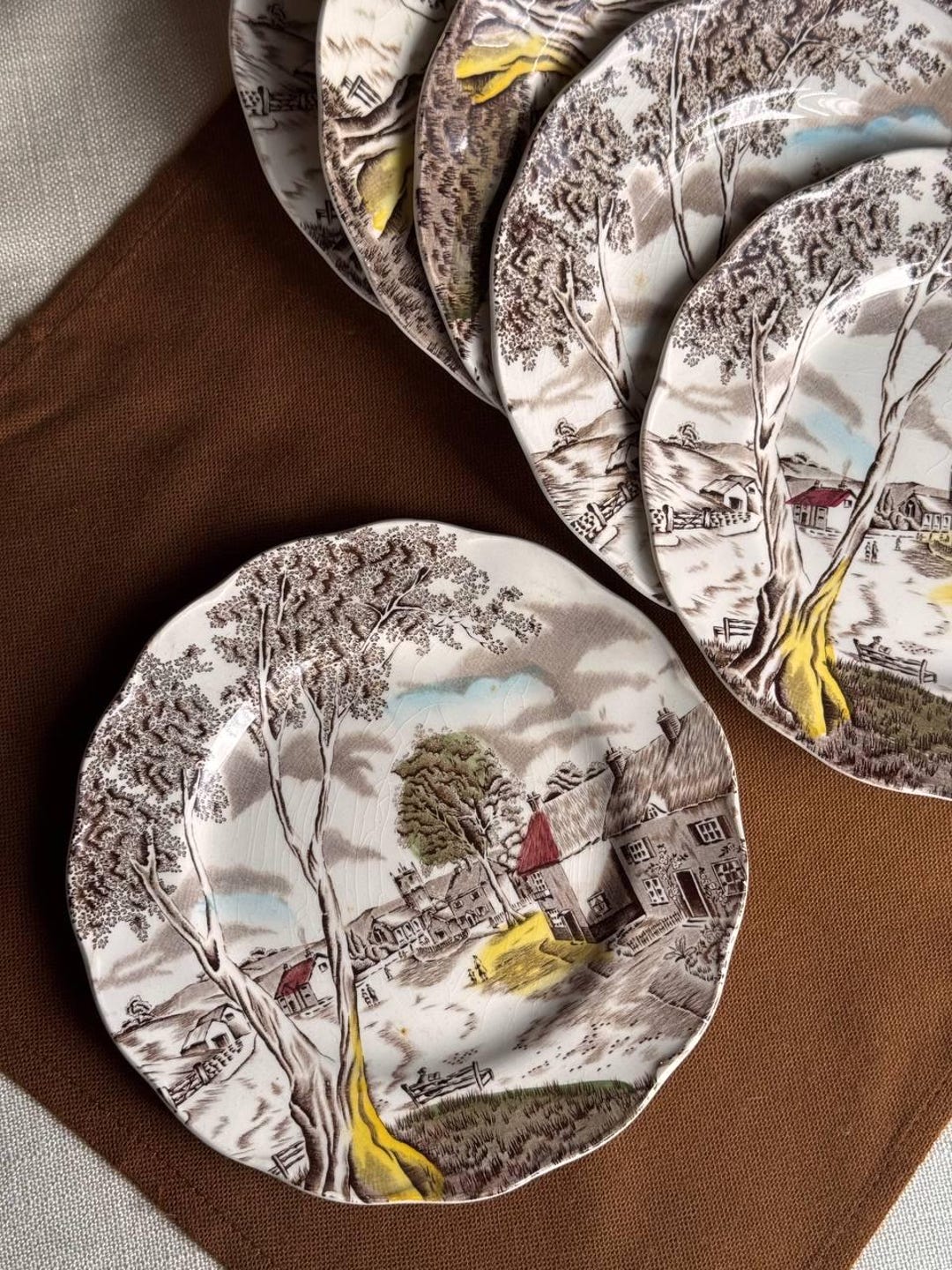 Vintage Grindley "sunday Morning" Plates (set of 6): English ...