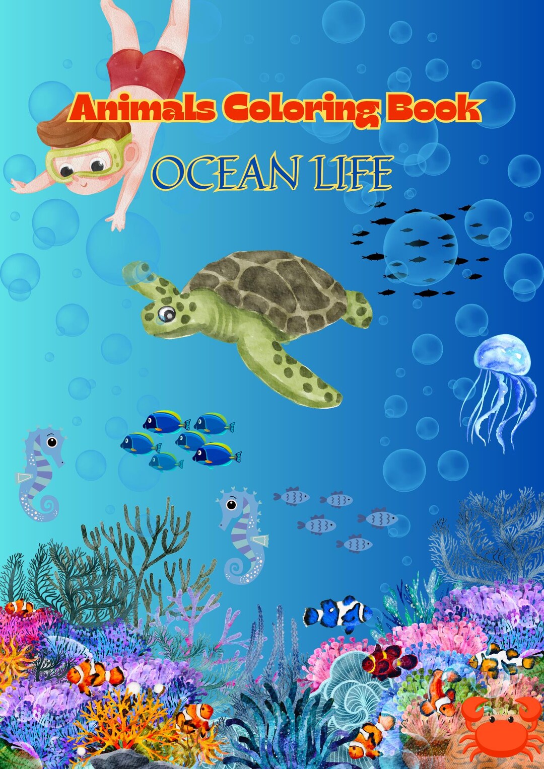 Animal Coloring Book Ocean Life - Etsy