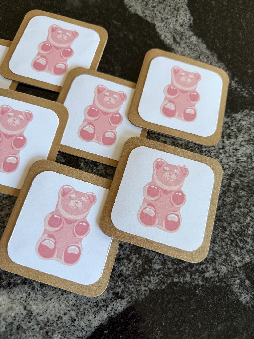 Pink Gummy Bear Cards | Lunchbox Notes | Cards | Thank You Note Cards ...