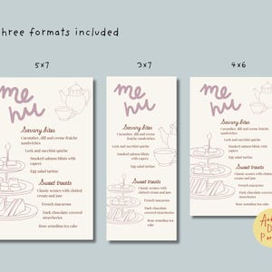 Tea Party Menu Template: Editable Canva Design (digital Download) - Etsy