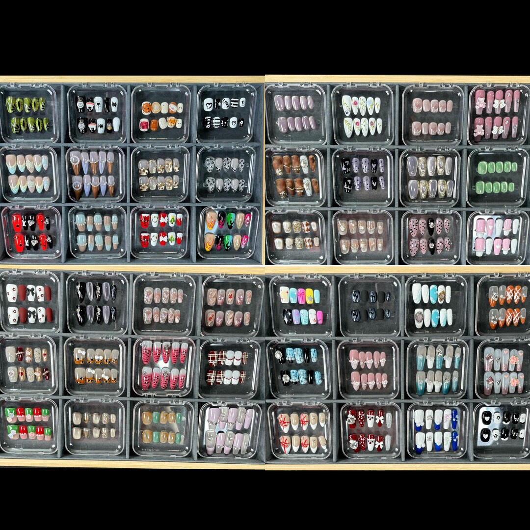 5 Sets Blind Box Mystery Nails/surprise Box Press on Nails/handmade Gel ...