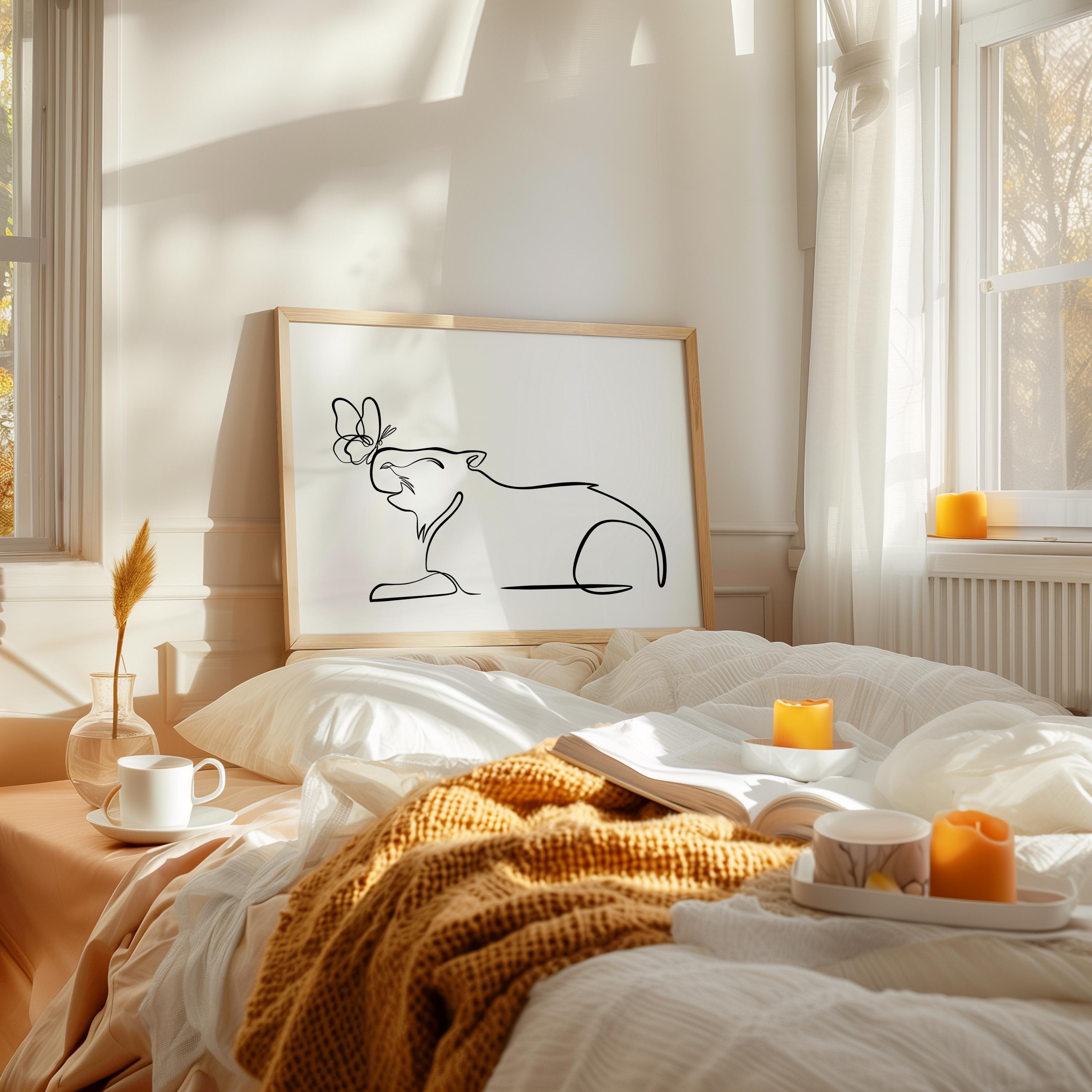 Minimalist Capybara Line Art Portrait. One Line Art Pet Illustration ...
