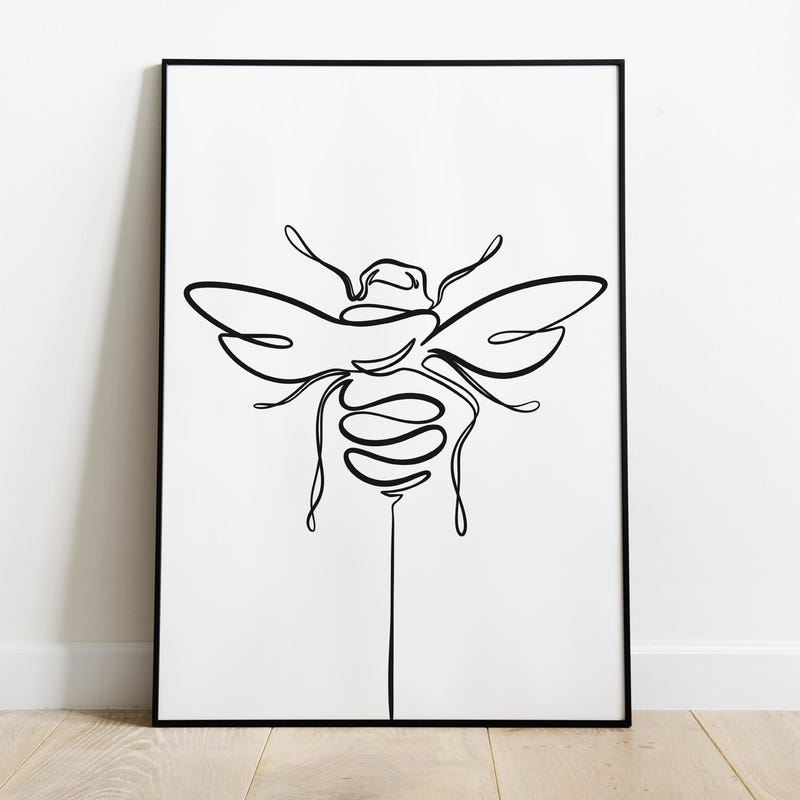 Bee One Line Drawing - Etsy