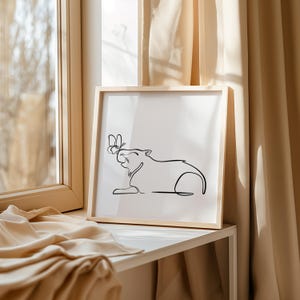 Minimalist Capybara Line Art Portrait. One Line Art Pet Illustration ...