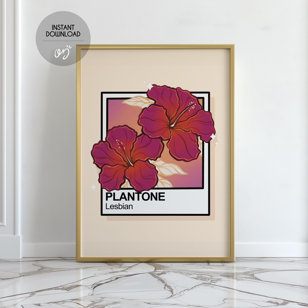 LGBT Art With Lesbian Flag Colors. Perfect Lesbian Gift. Printable ...