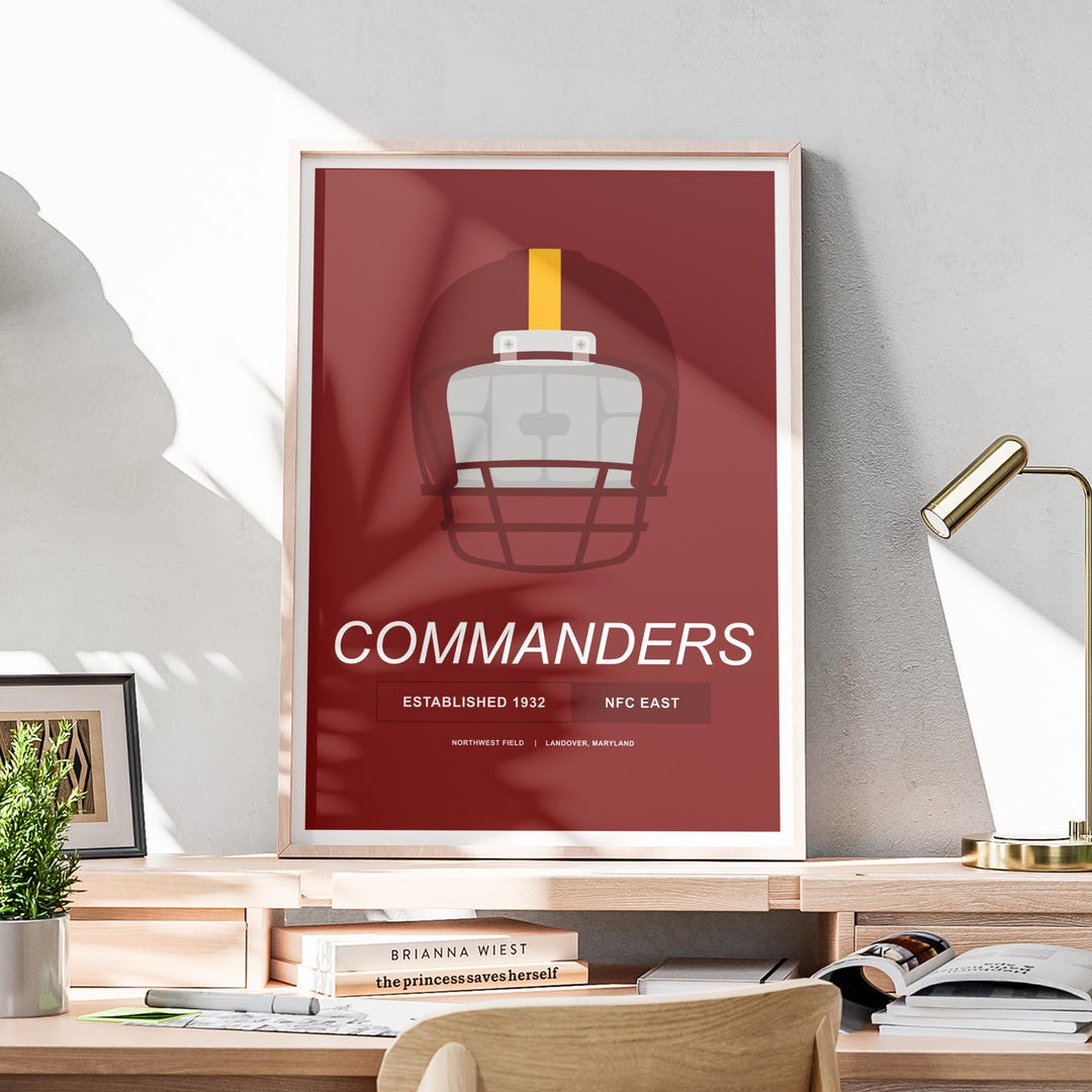 Minimalist Washington Commanders Helmet Poster, NFL Poster, Washington ...
