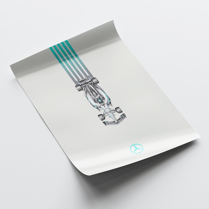 Minimalist Mercedes F1 Poster, Formula 1 Gift, F1 Wall Art, Formula 1 ...
