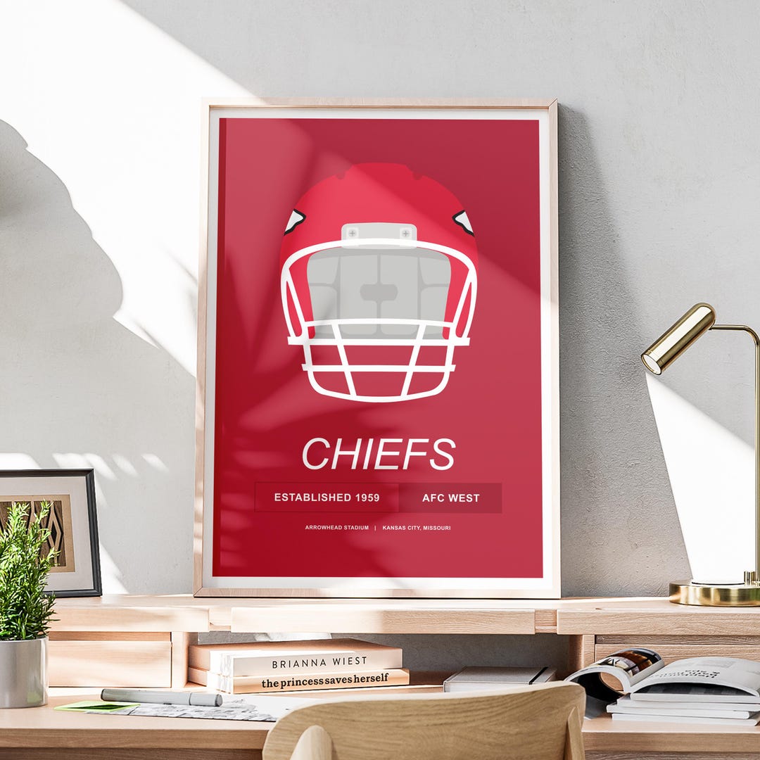 Minimalist Kansas City Chiefs Helmet Poster, NFL Poster, Kansas City ...