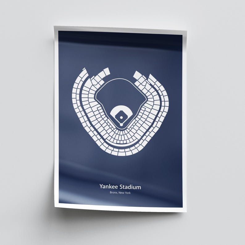 Minimalist Yankee Stadium Poster, MLB Poster, New York Yankees Poster ...