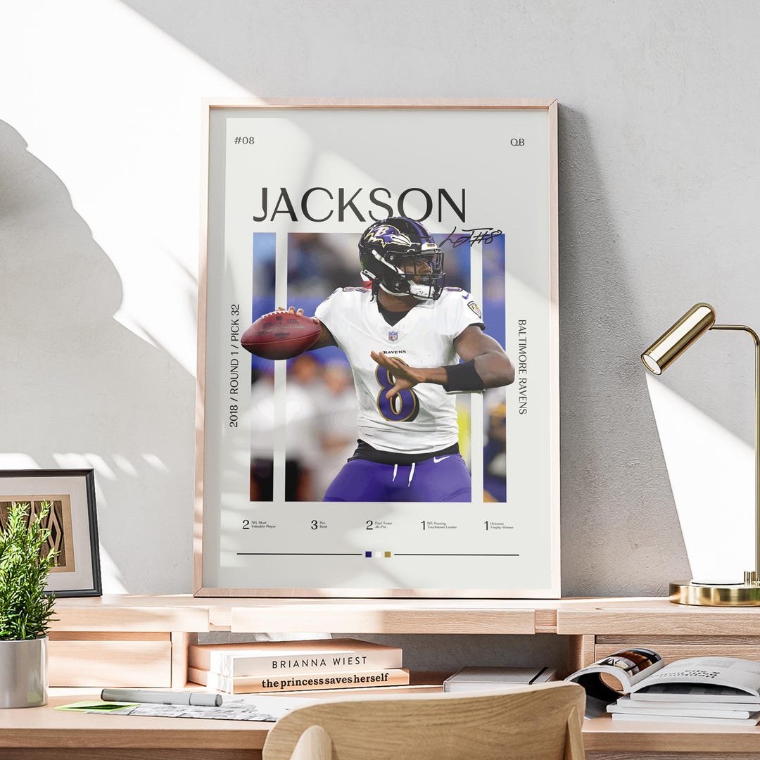 Lamar Jackson Poster, NFL Poster, Baltimore Ravens Poster, Bedroom Wall ...