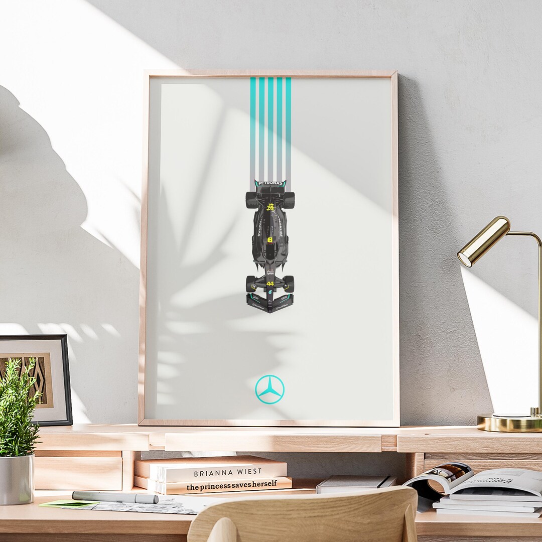 Minimalist Mercedes F1 Poster, Formula 1 Gift, F1 Wall Art, Formula 1 ...