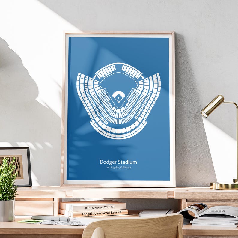 Minimalist Dodgers Stadium Poster, MLB Poster, LA Dodgers Poster ...