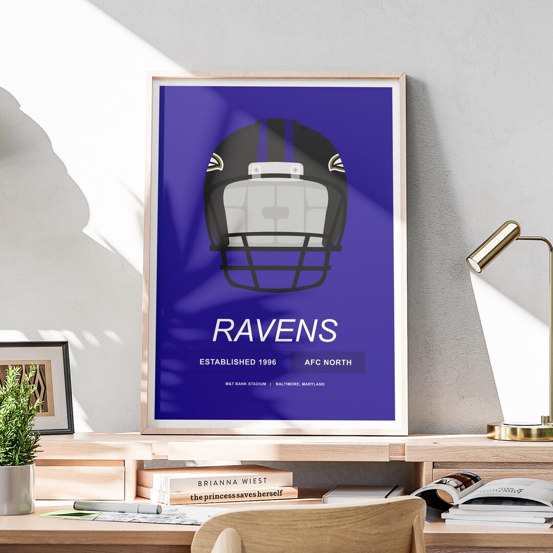 Minimalist Baltimore Ravens Helmet Poster, NFL Poster, Baltimore Ravens ...