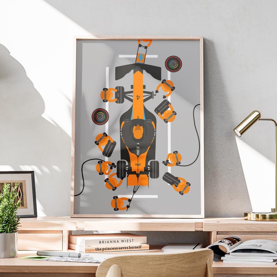 Minimalist Mclaren Pit Stop Poster, Formula 1 Gift, Formula 1 Poster ...