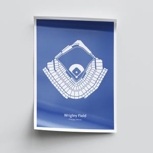 Minimalist Wrigley Field Poster, MLB Poster, Chicago Cubs Poster ...