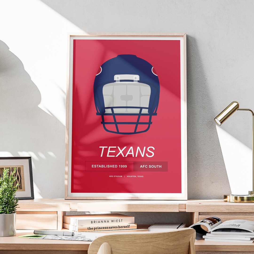 Minimalist Houston Texans Helmet Poster, NFL Poster, Houston Texans ...