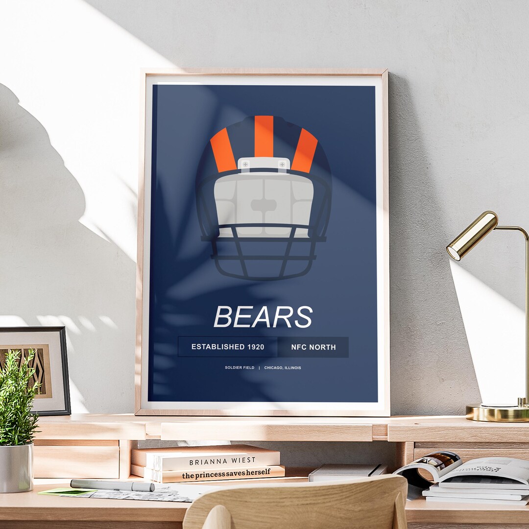 Minimalist Chicago Bears Helmet Poster, NFL Poster, Chicago Bears ...