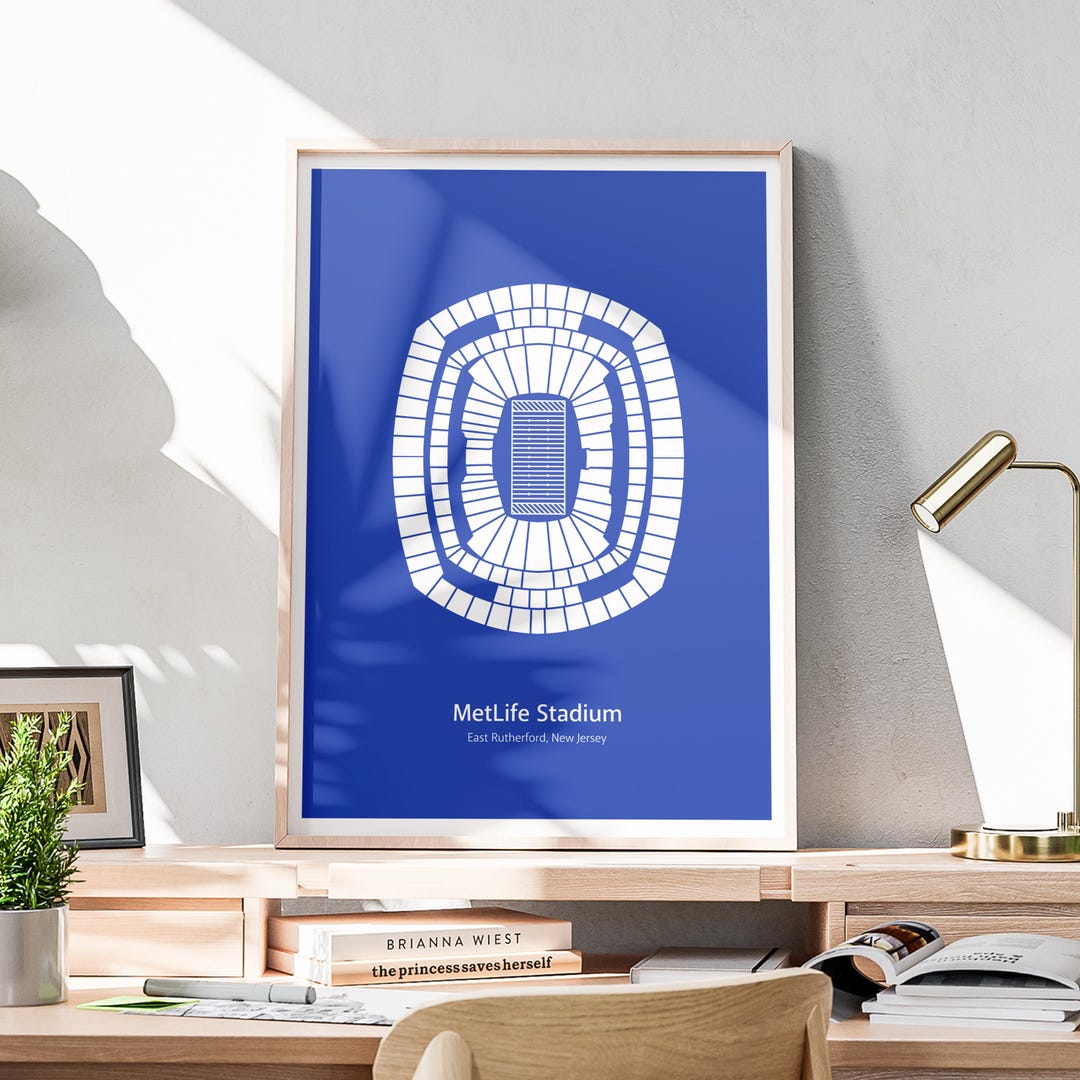 Minimalist Metlife Stadium Poster, NFL Poster, New York Giants Poster ...