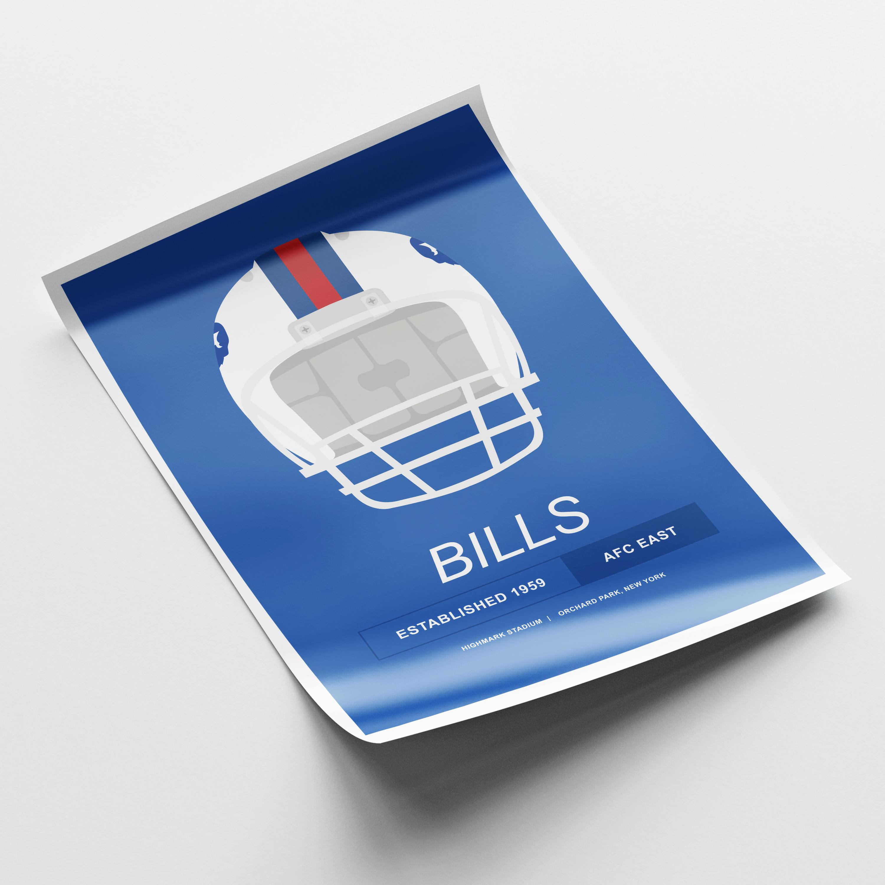 Minimalist Buffalo Bills Helmet Poster, NFL Poster, Buffalo Bills ...
