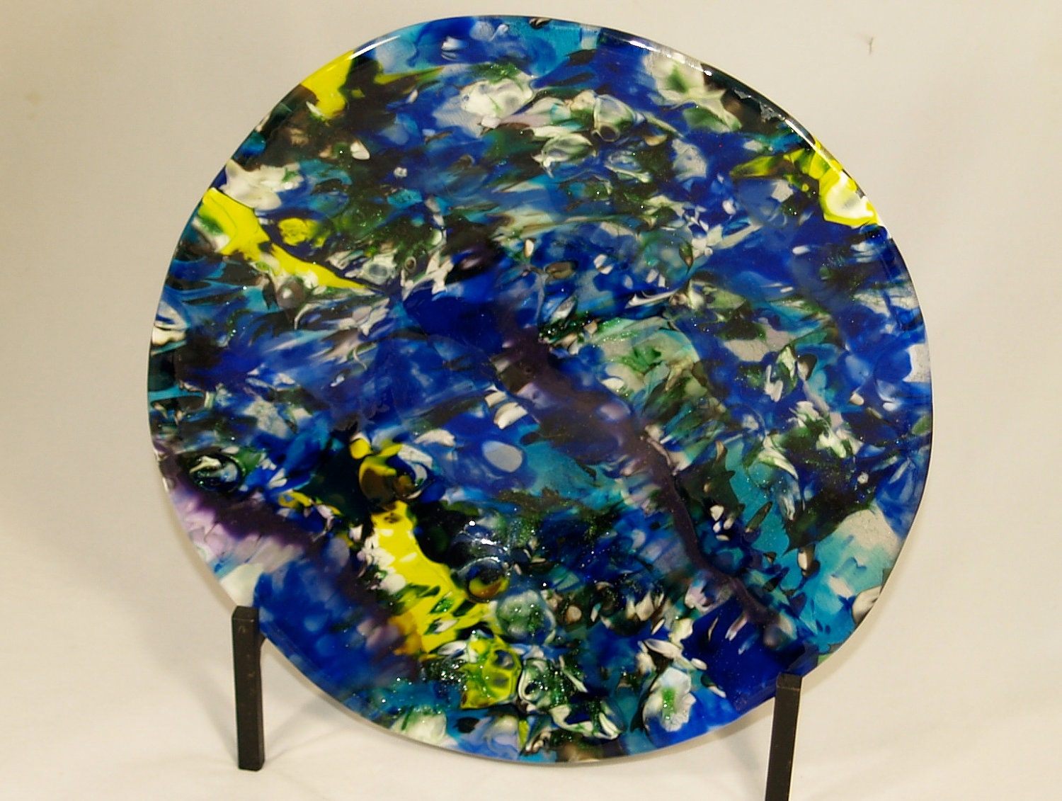 Blue Boiled Fused Glass Bowl | Etsy