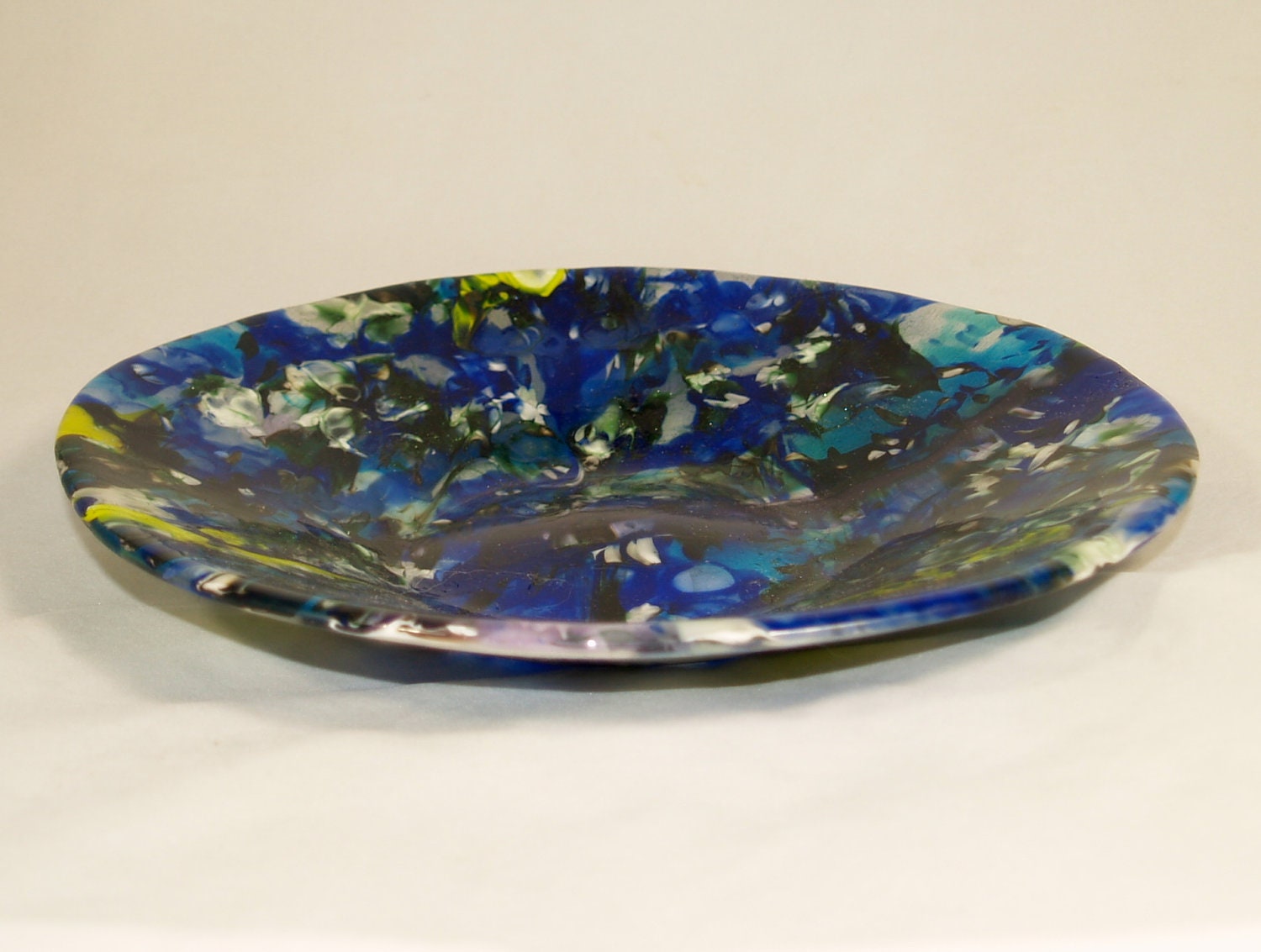 Blue Boiled Fused Glass Bowl | Etsy