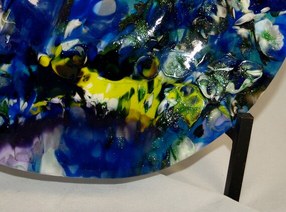 Blue Boiled Fused Glass Bowl | Etsy