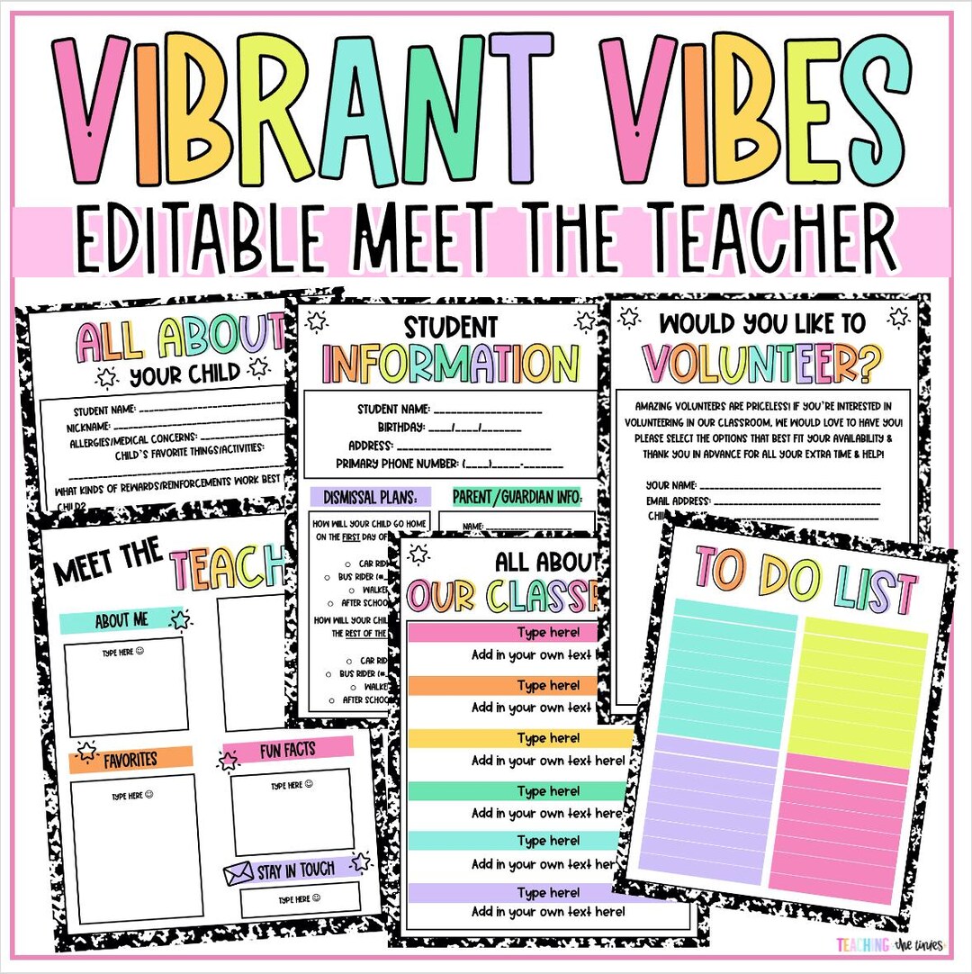 Meet the Teacher Classroom Printable Template, Teacher Introduction ...